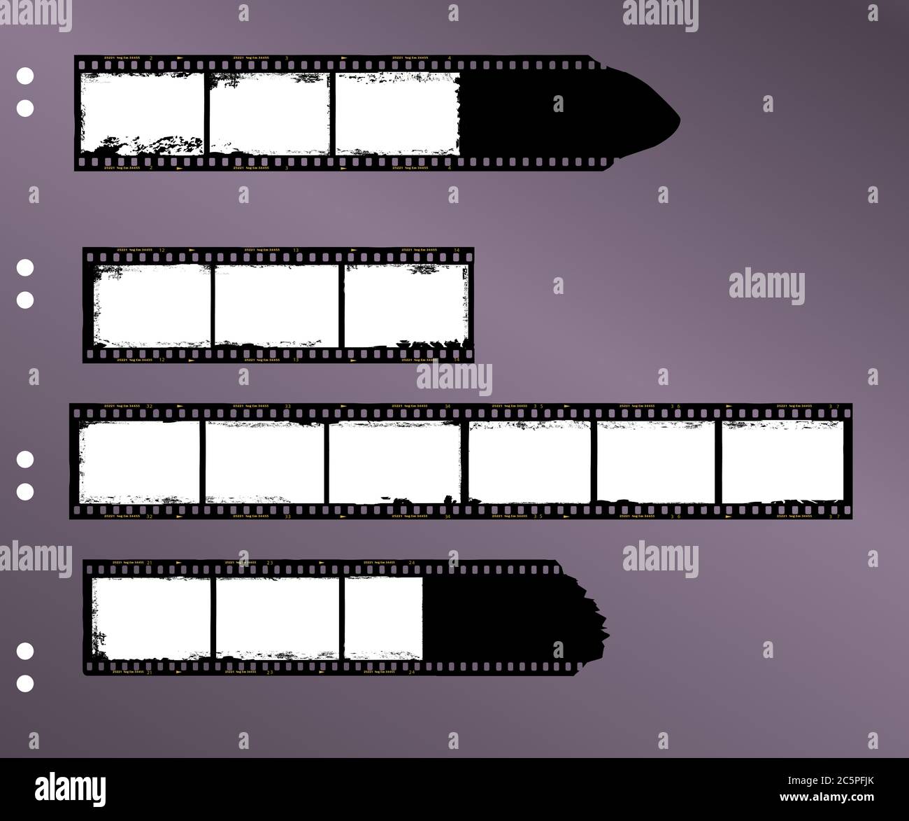Empty frame of photographic analog film, camera film, grungy photo ...
