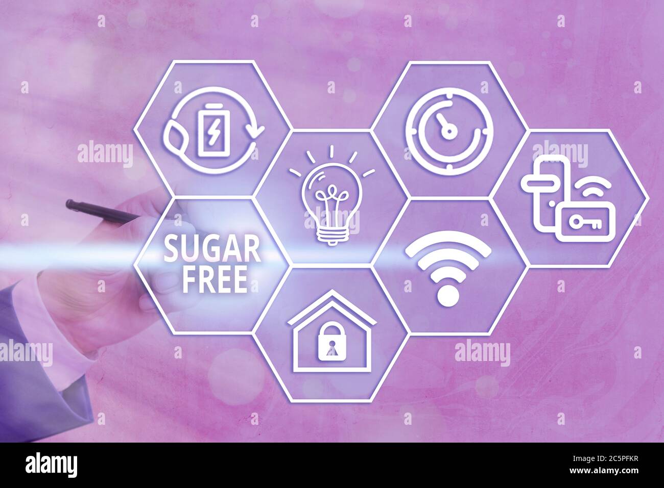 Handwriting text writing Sugar Free. Conceptual photo do not contain ...