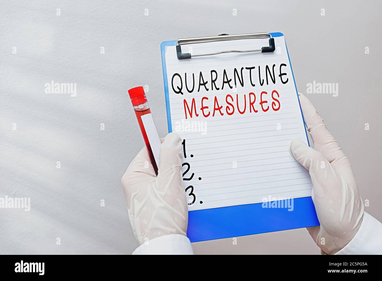 Handwriting text Quarantine Measures. Conceptual photo safety procedure ...