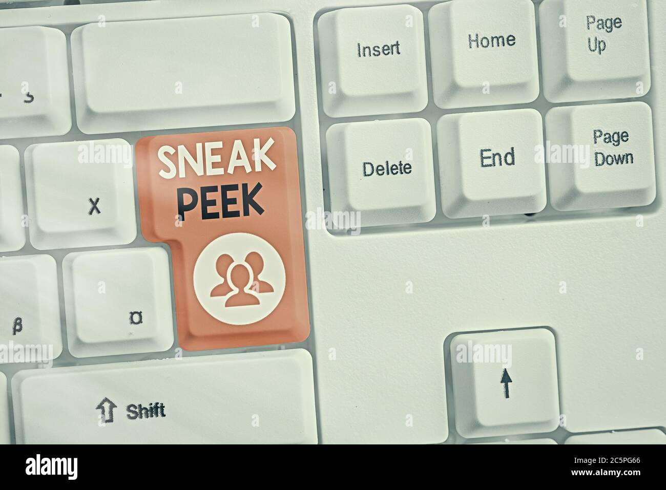 Text sign showing Sneak Peek. Business photo text to see before ...