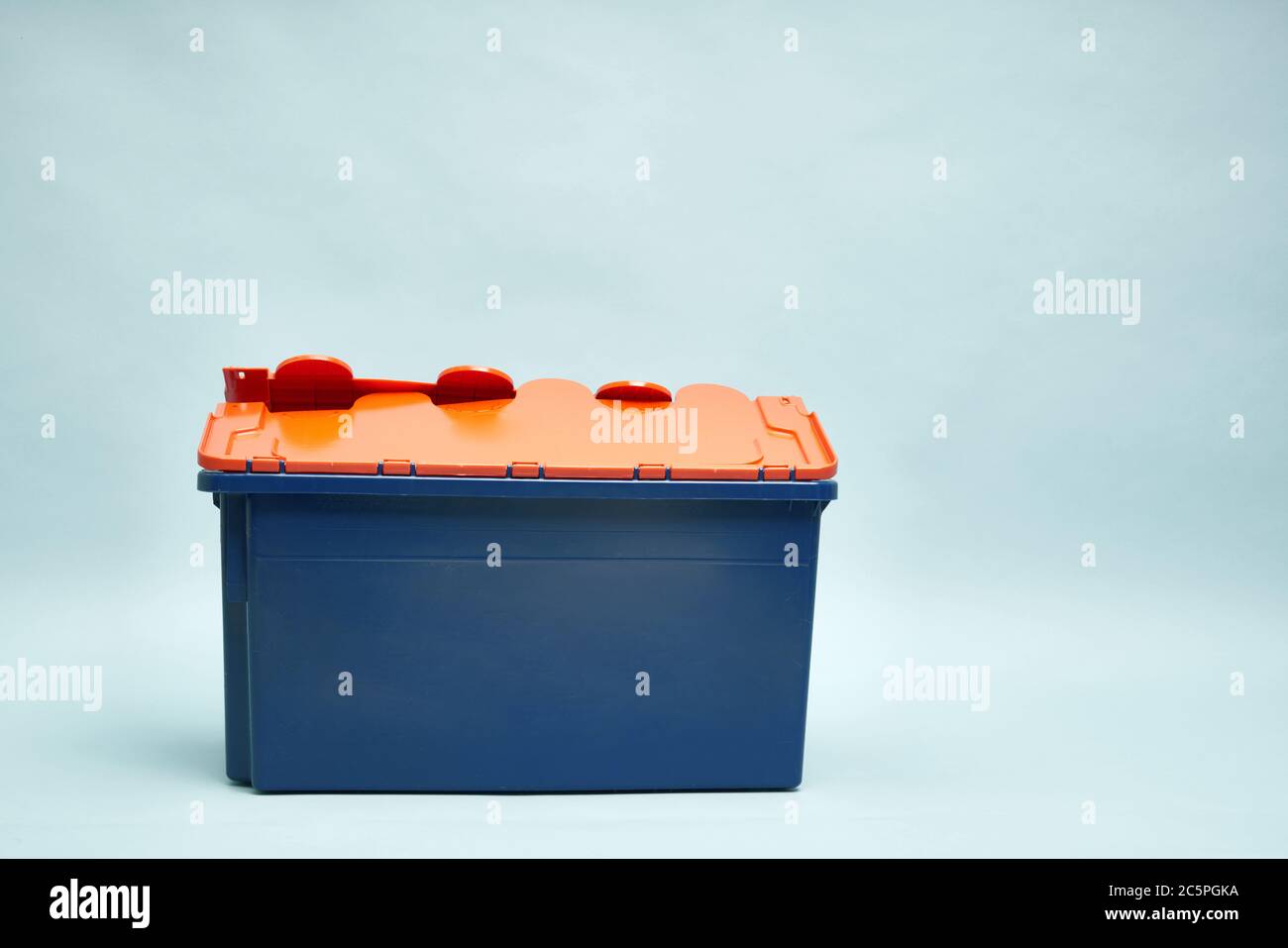 Plastic storage boxes. Boxes for the delivery of products. Orderly ...