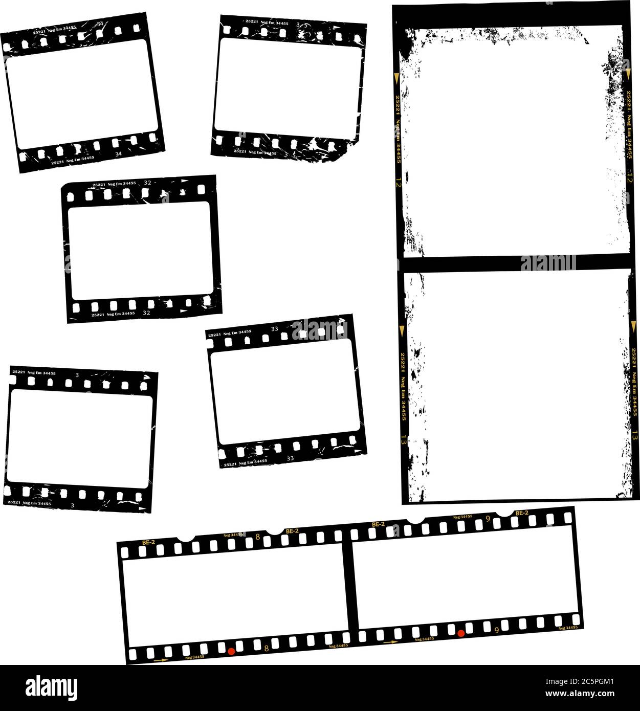 Empty frame of photographic analog film, camera film, grungy photo ...