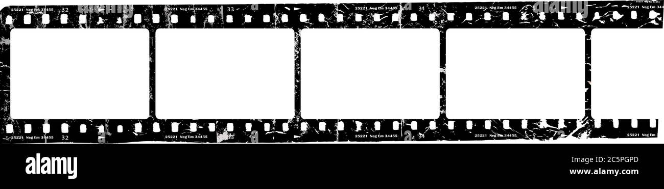 Empty frame of photographic analog film, camera film, grungy photo ...