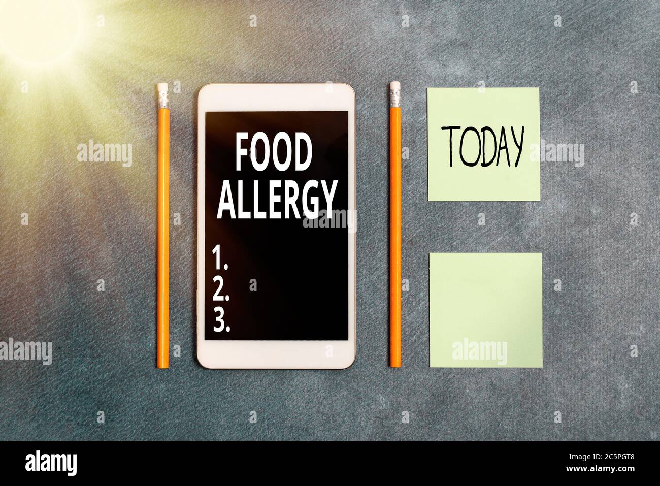 Handwriting text writing Food Allergy. Conceptual photo abnormal immune ...