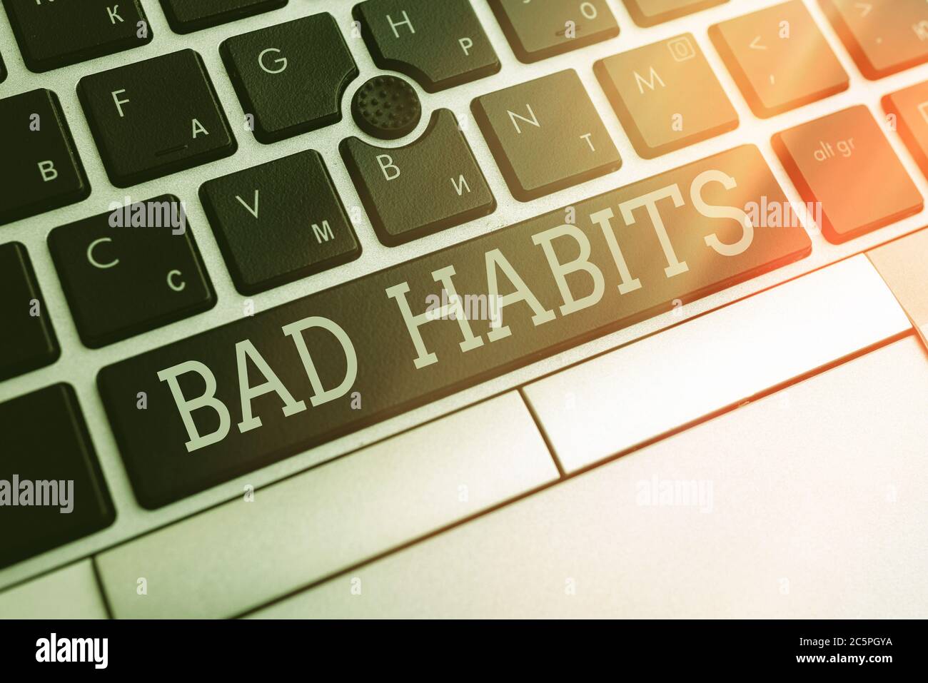 Writing note showing Bad Habits. Business concept for the ...
