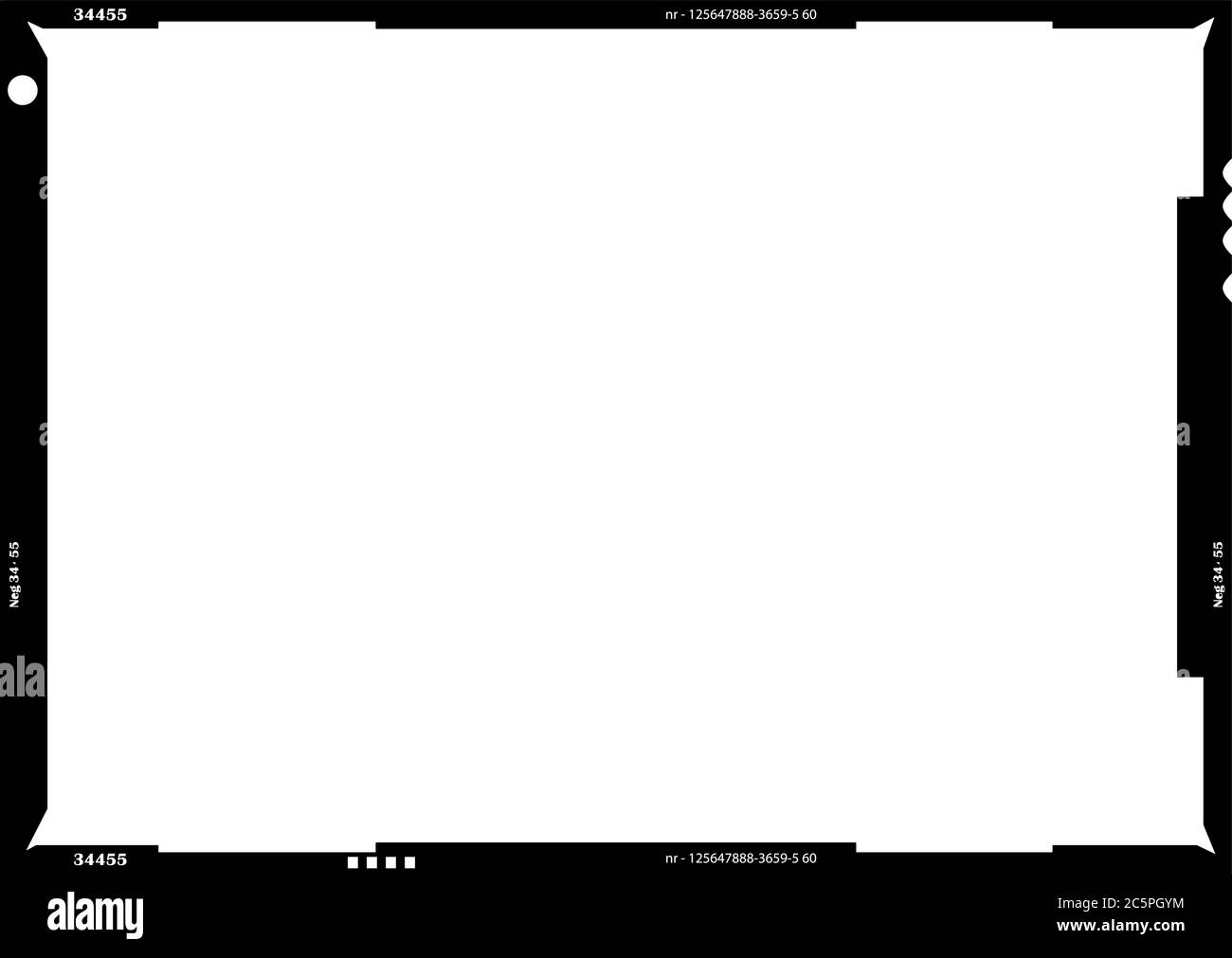 Empty frame of photographic analog film, camera film, grungy photo ...