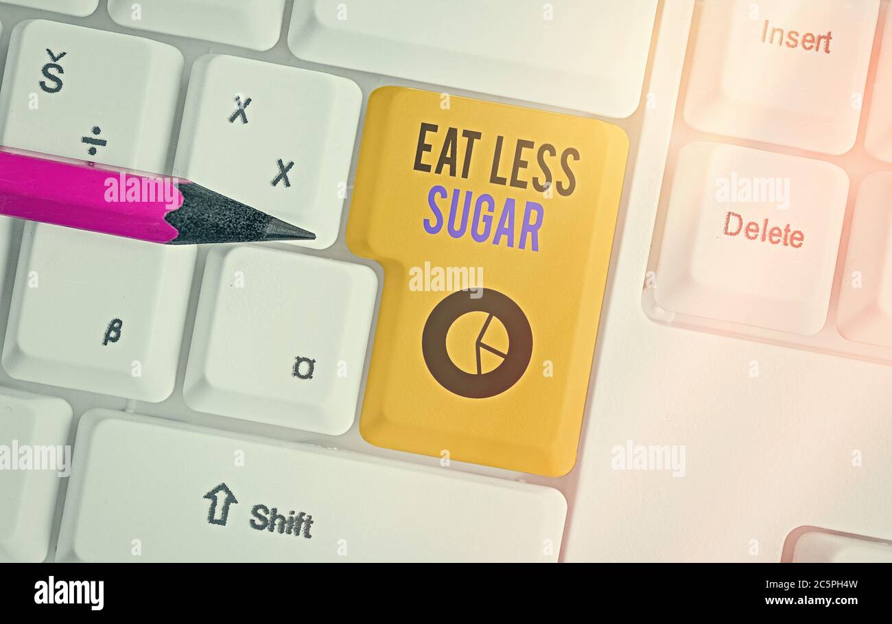 Conceptual hand writing showing Eat Less Sugar. Concept meaning ...