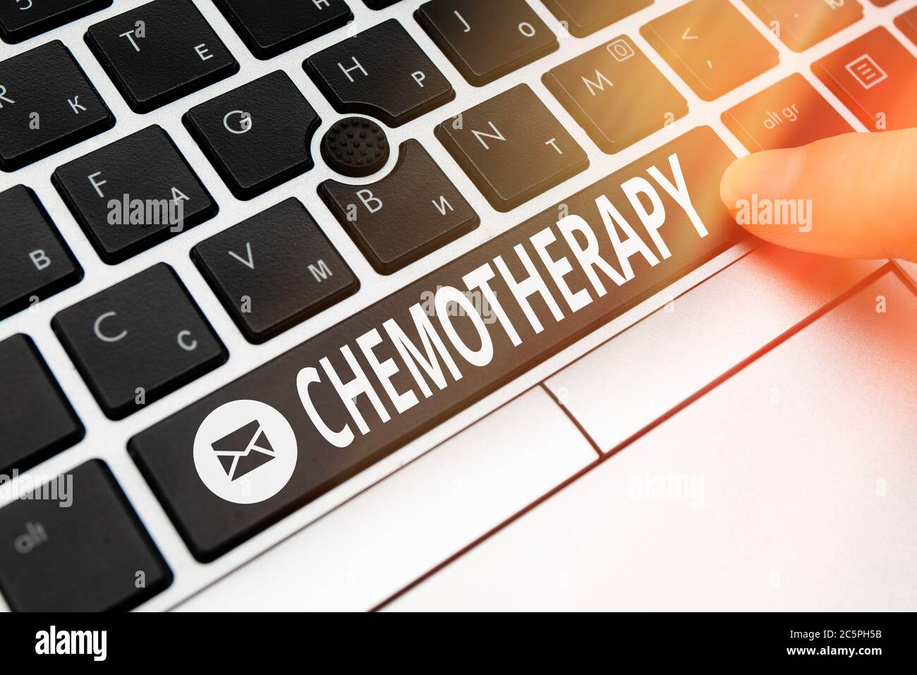 Conceptual hand writing showing Chemotherapy. Concept meaning the ...