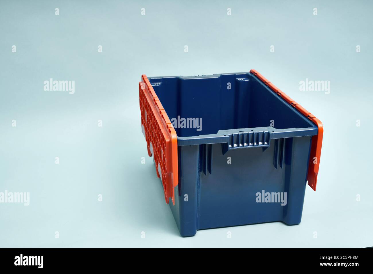 Plastic storage boxes. Boxes for the delivery of products. Orderly ...