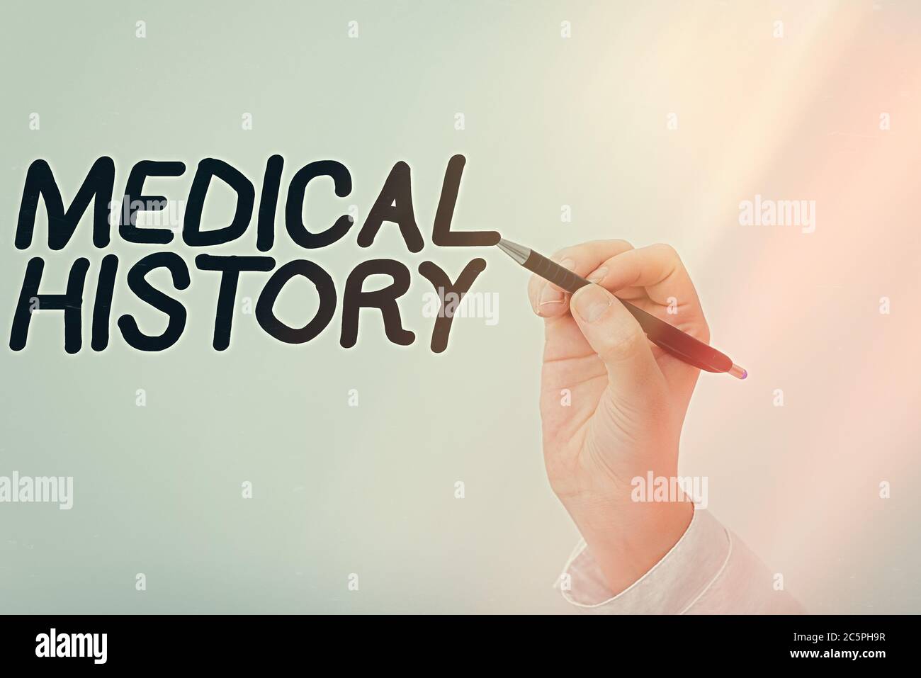 Handwriting text writing Medical History. Conceptual photo record of ...