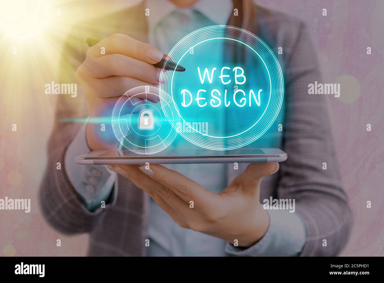 Text sign showing Web Design. Business photo showcasing website ...