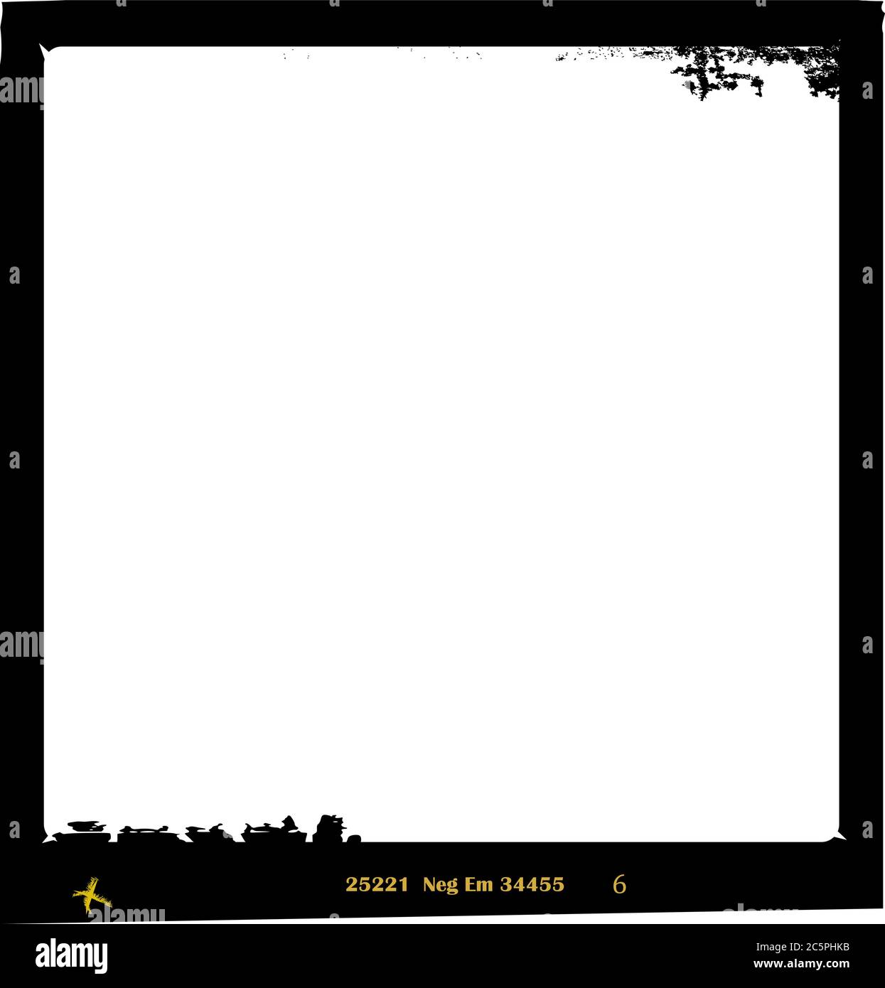 Empty frame of photographic analog film, camera film, grungy photo ...