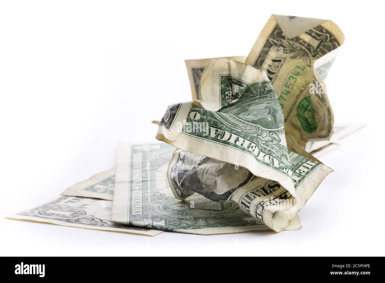 Dollar Bills Crumpled High Resolution Stock Photography and Images - Alamy