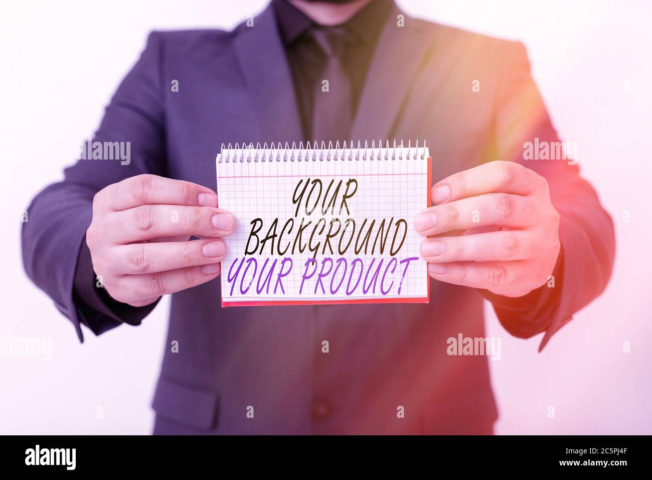 Writing note showing Your Background Your Product. Business concept for ...