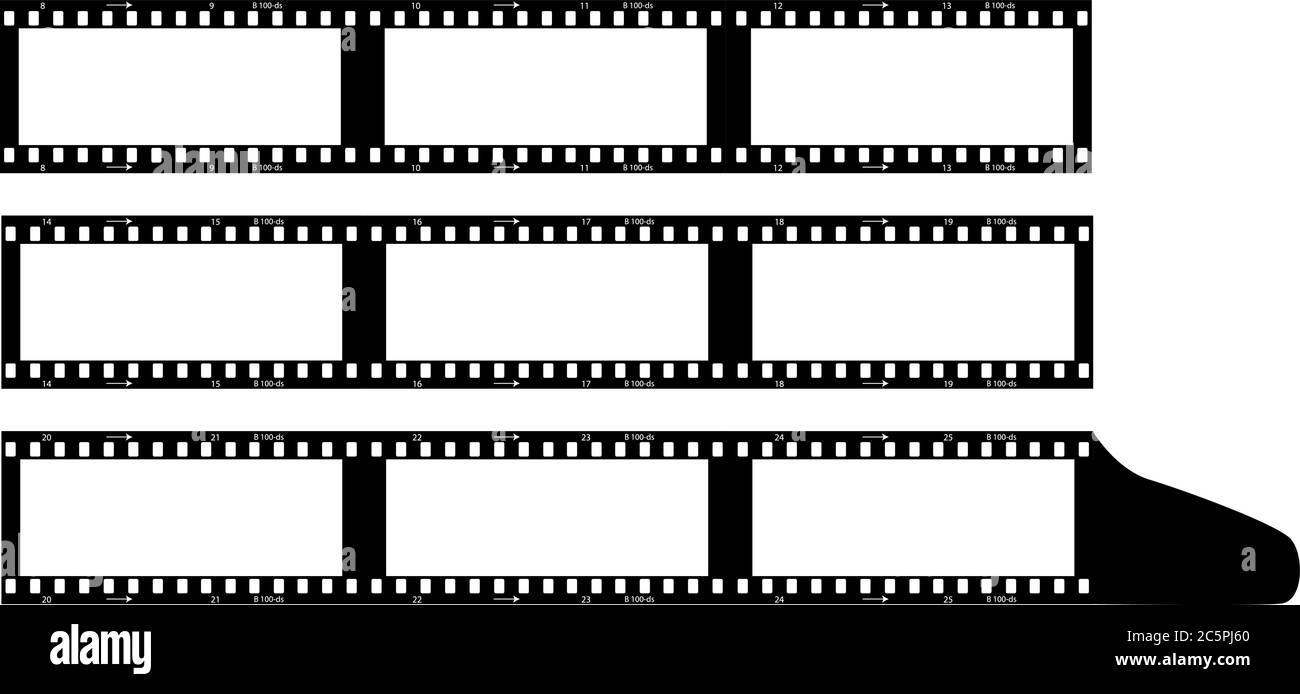 Empty frame of photographic analog film, camera film, grungy photo ...