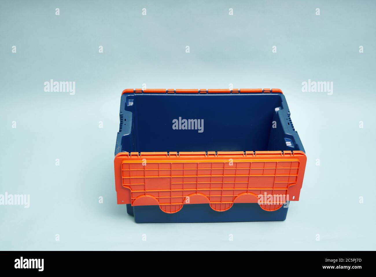 Plastic storage boxes. Boxes for the delivery of products. Orderly ...