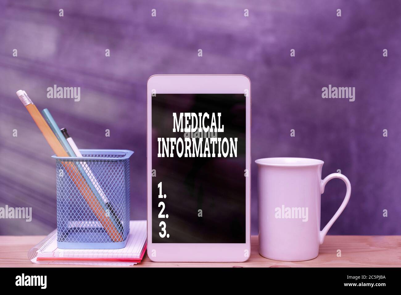 Conceptual hand writing showing Medical Information. Concept meaning an ...