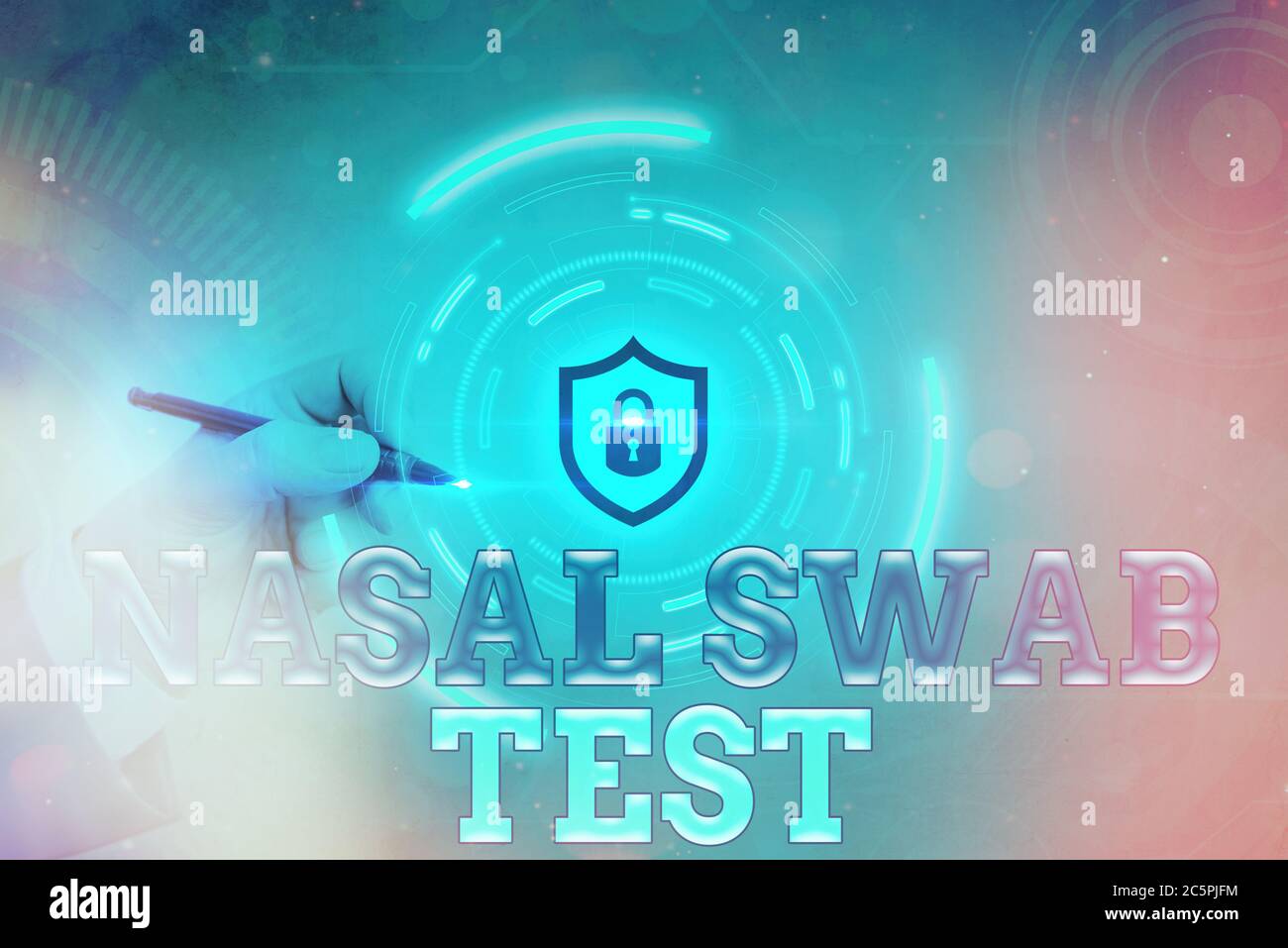 Conceptual hand writing showing Nasal Swab Test. Concept meaning ...