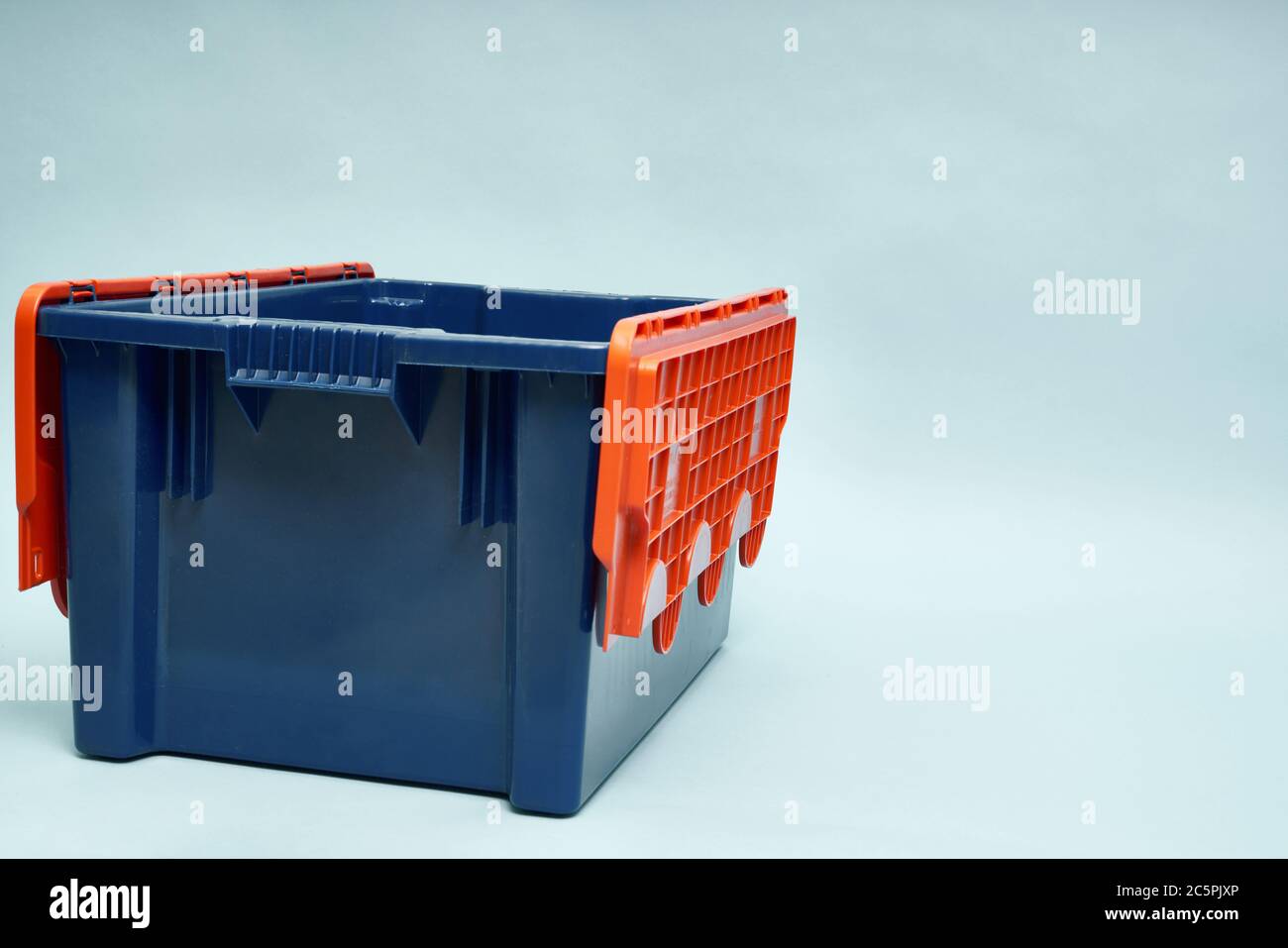 Plastic storage boxes. Boxes for the delivery of products. Orderly ...