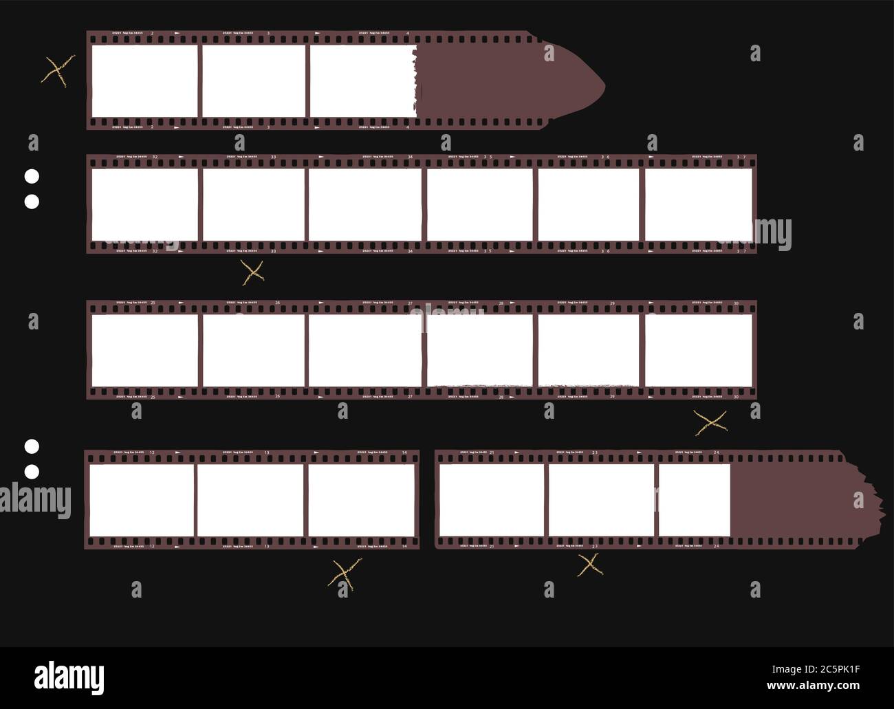 Empty frame of photographic analog film, camera film, grungy photo ...