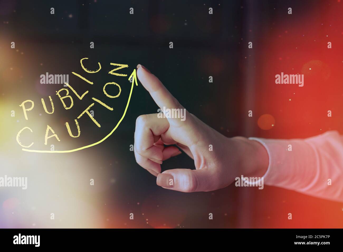 Writing note showing Public Caution. Business concept for formal ...