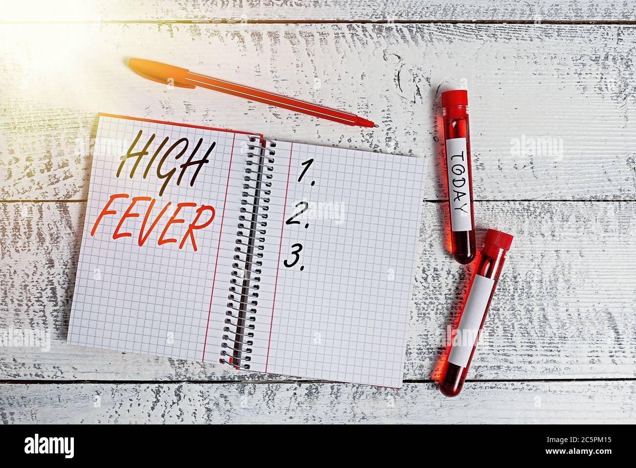 Conceptual hand writing showing High Fever. Concept meaning medical ...