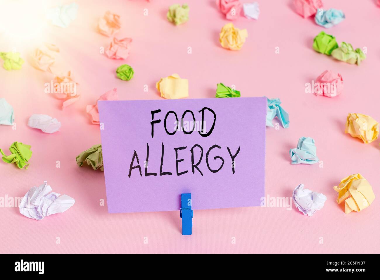 Handwriting text writing Food Allergy. Conceptual photo abnormal immune ...