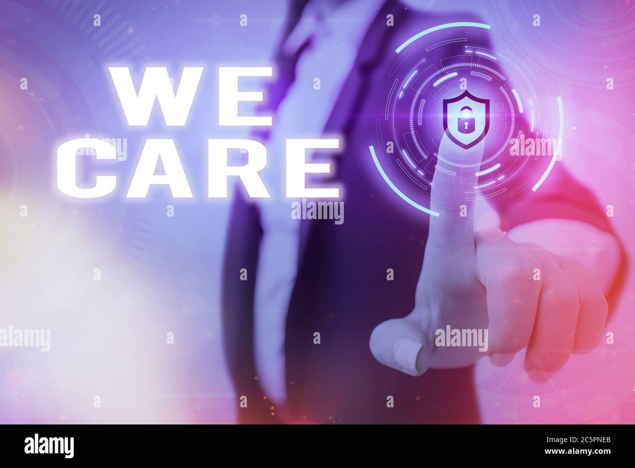 Conceptual hand writing showing We Care. Concept meaning Cherishing ...