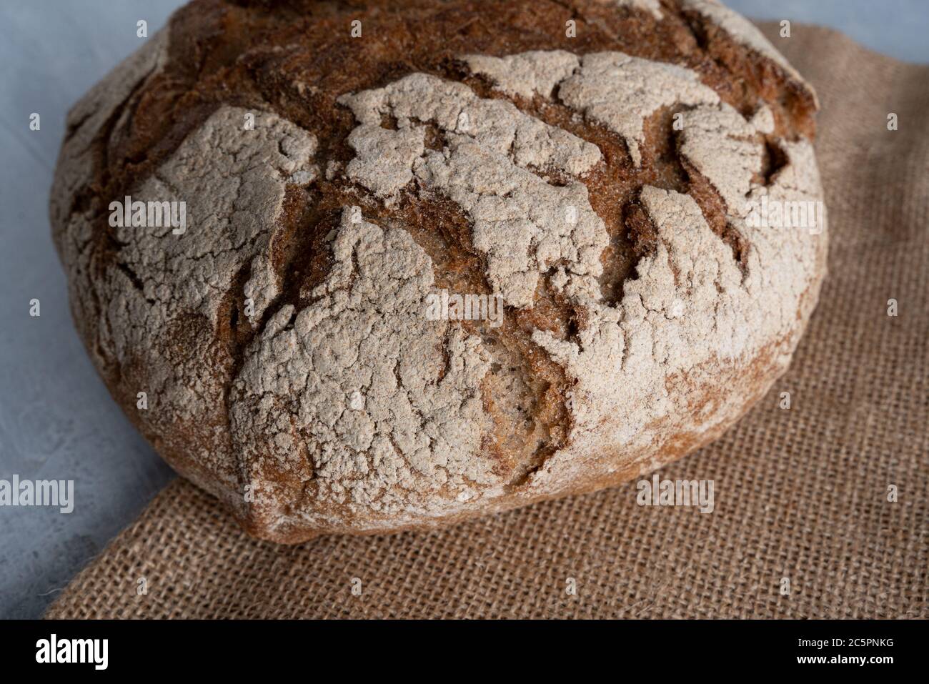 Homemade Freshly Baked Country Bread made from wheat and whole grain ...