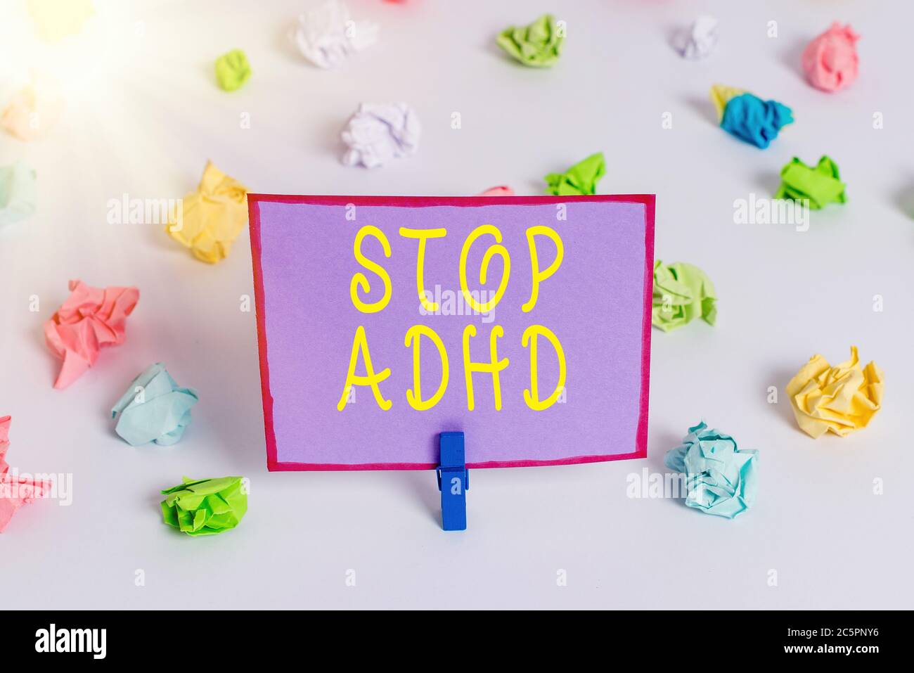 Writing note showing Stop Adhd. Business concept for treat a disorder ...