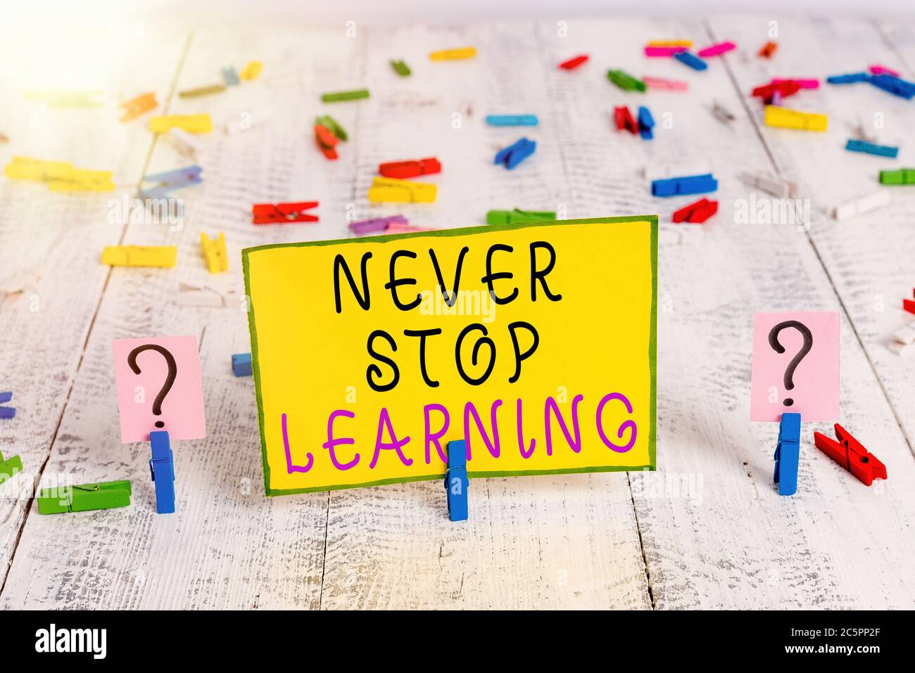 Text sign showing Never Stop Learning. Business photo text continuous ...