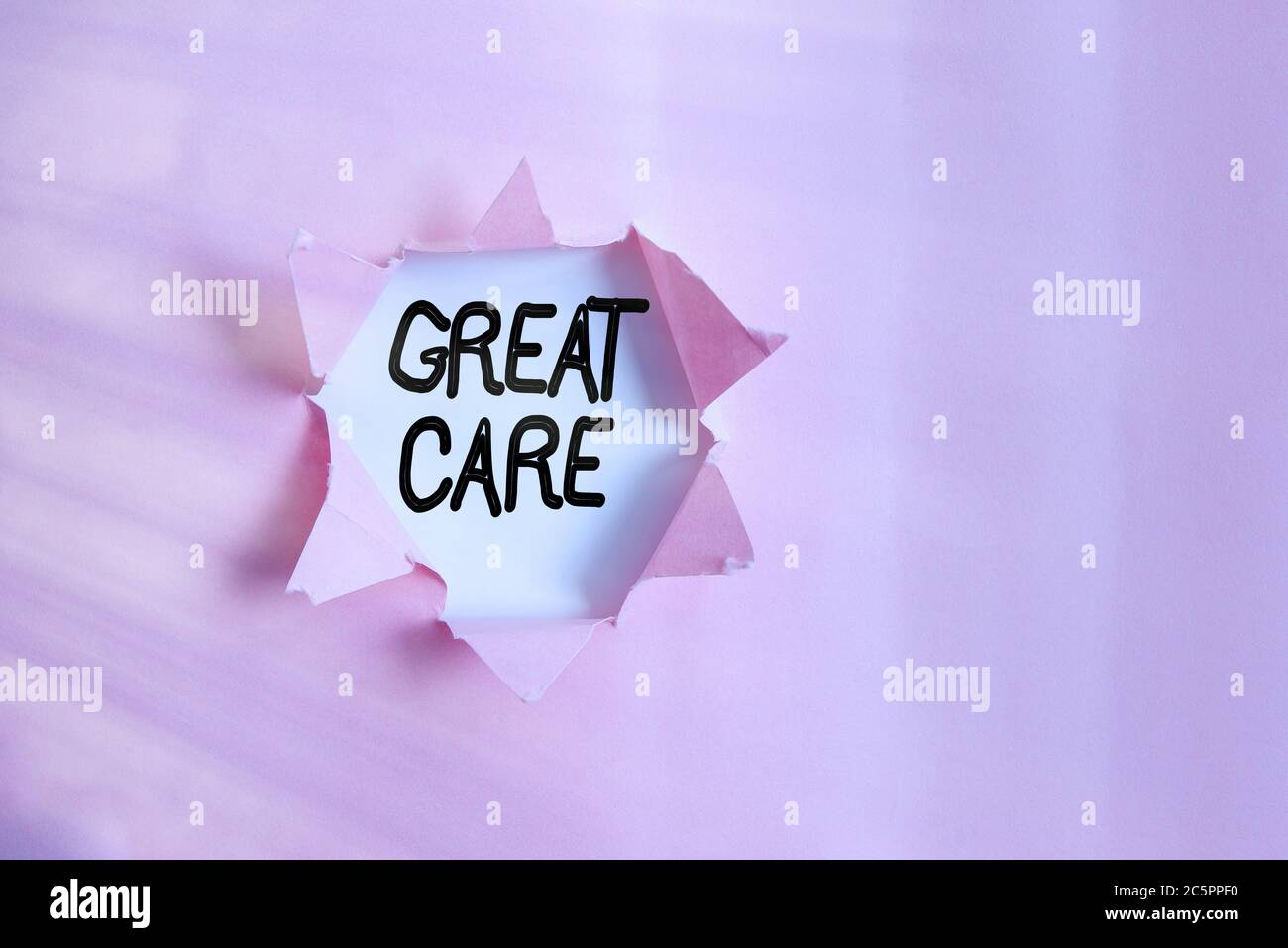 Handwriting text writing Great Care. Conceptual photo giving attention ...