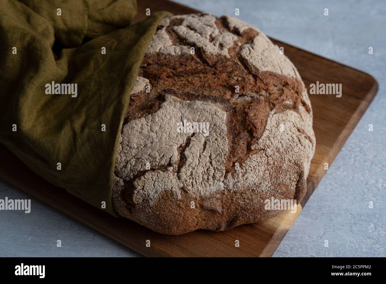 Homemade Freshly Baked Country Bread made from wheat and whole grain ...