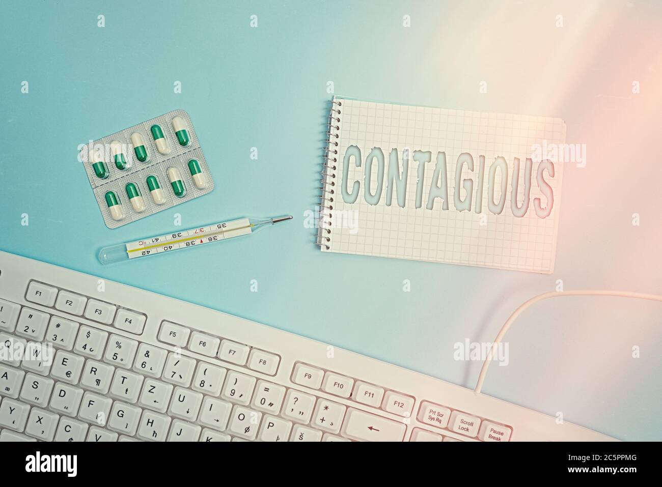 Conceptual hand writing showing Contagious. Concept meaning ...