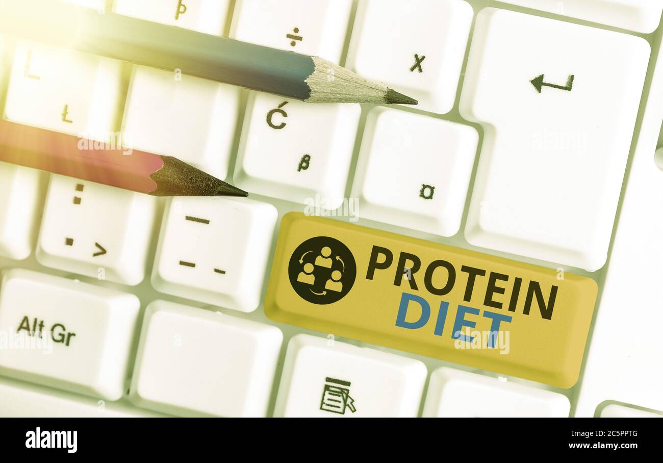 Conceptual hand writing showing Protein Diet. Concept meaning ...