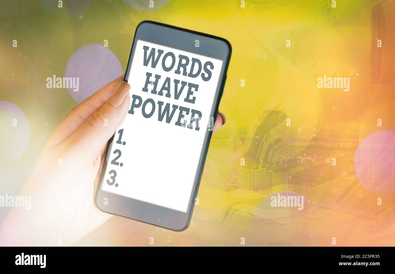 Handwriting text Words Have Power. Conceptual photo essential tools ...