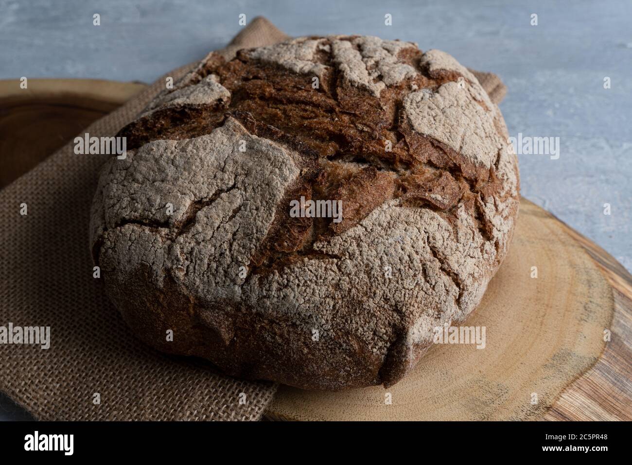 Homemade Freshly Baked Country Bread made from wheat and whole grain ...