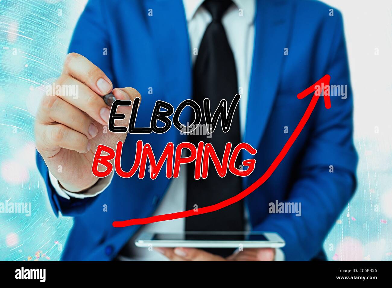 Word writing text Elbow Bumping. Business photo showcasing newlytrended ...