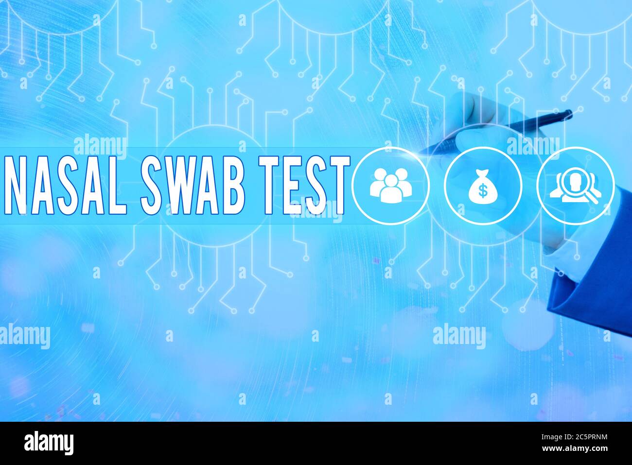 Conceptual hand writing showing Nasal Swab Test. Concept meaning ...