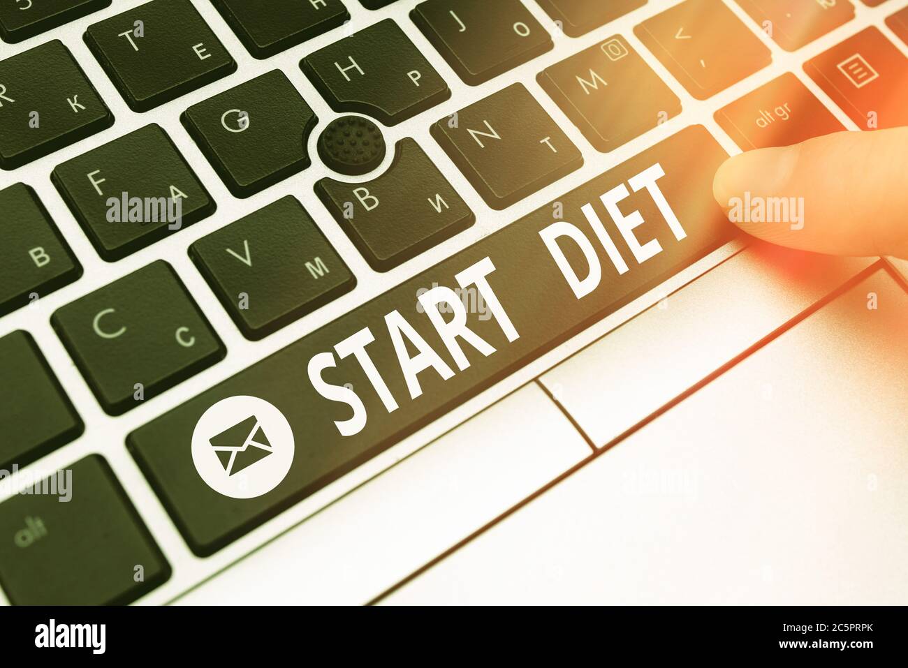 Conceptual hand writing showing Start Diet. Concept meaning the ...