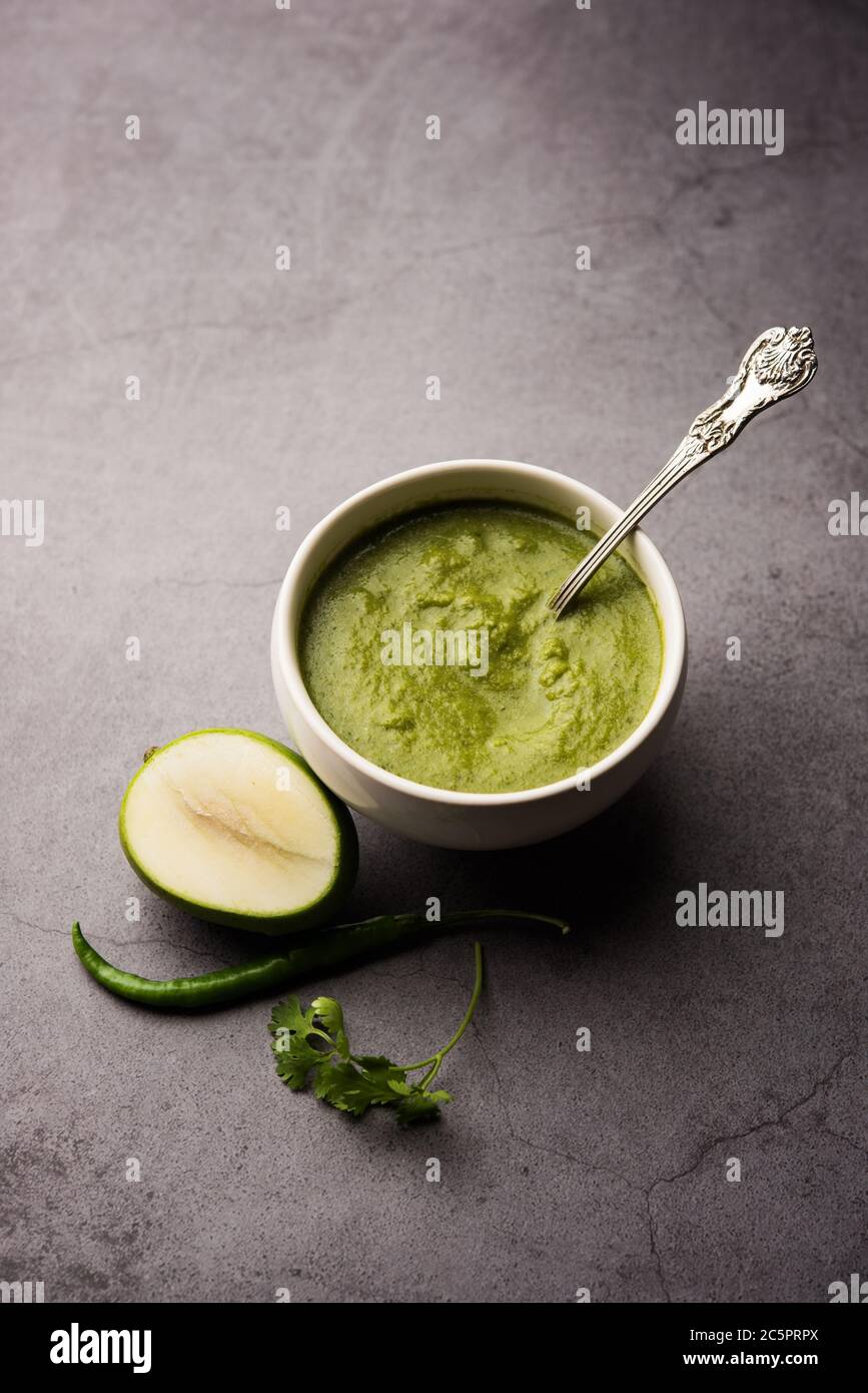 Green mango chutney, also known as raw mango chutney, is an Indian ...