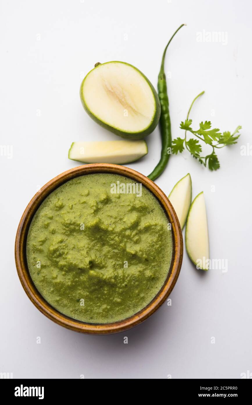 Green mango chutney, also known as raw mango chutney, is an Indian ...