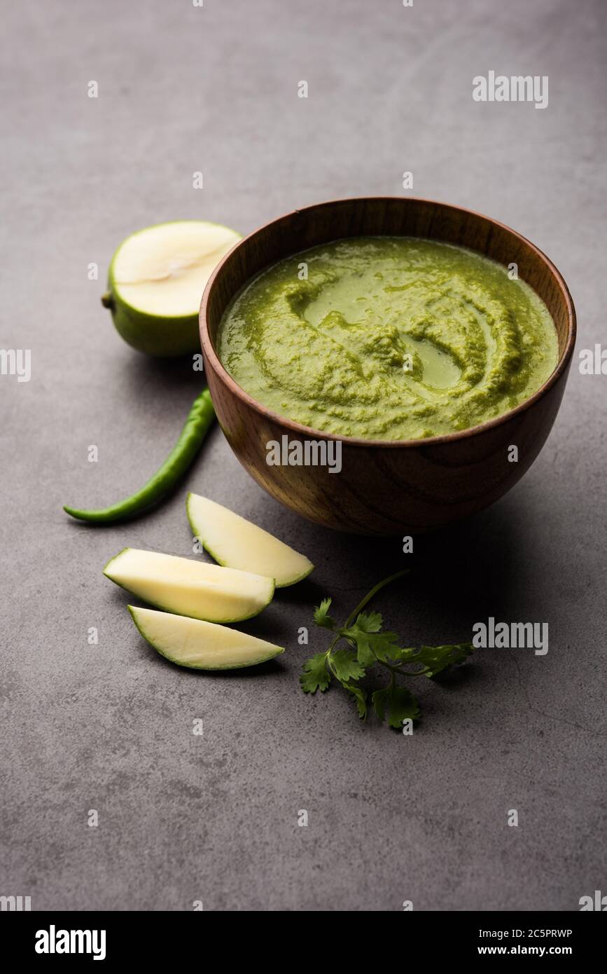 Green mango chutney, also known as raw mango chutney, is an Indian ...