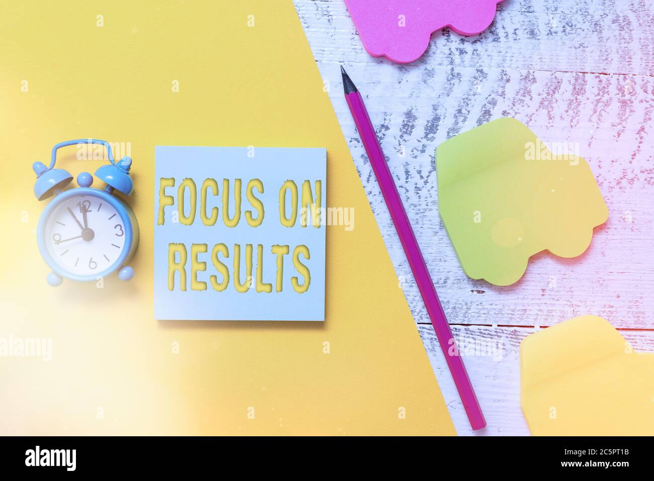 Text sign showing Focus On Results. Business photo showcasing ...
