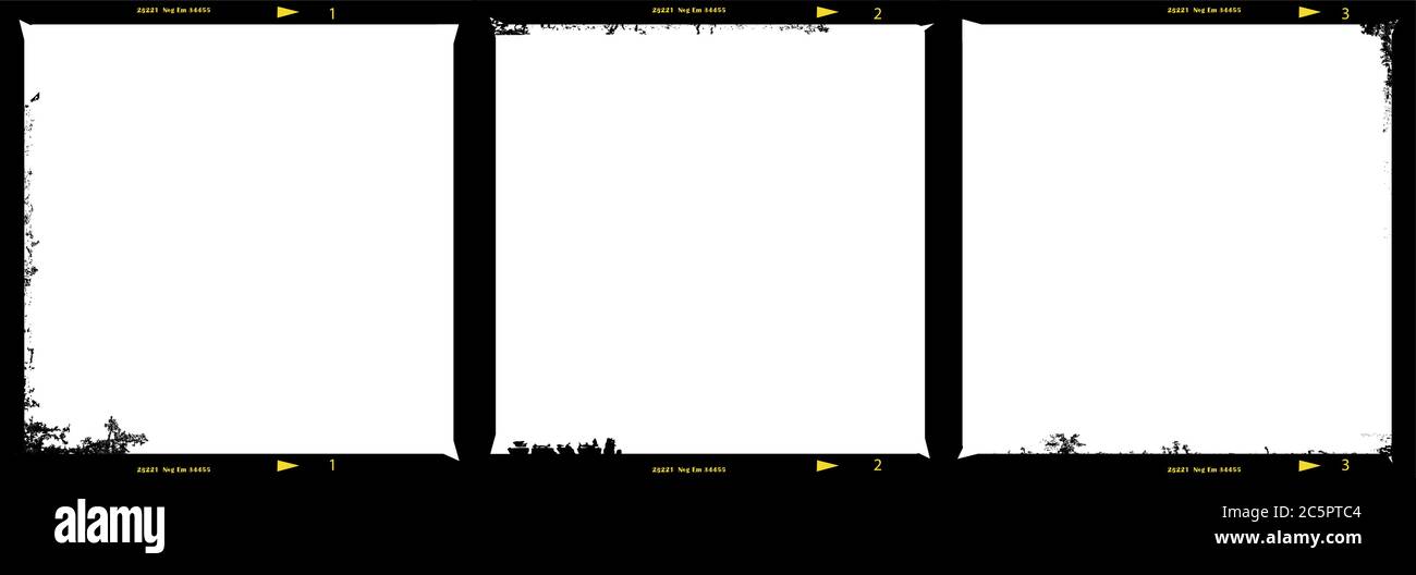 Empty frame of photographic analog film, camera film, grungy photo ...