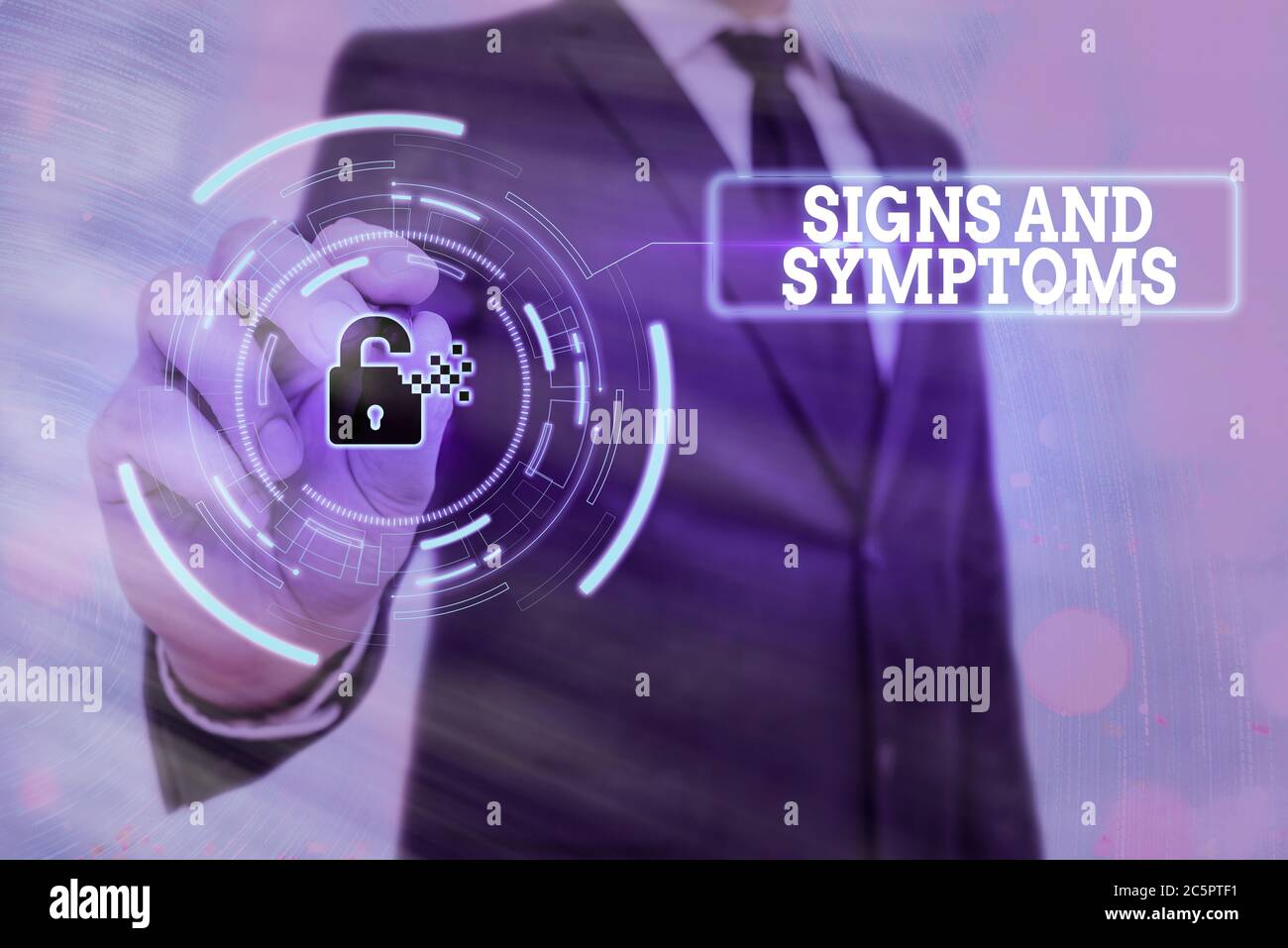 Writing note showing Signs And Symptoms. Business concept for ...
