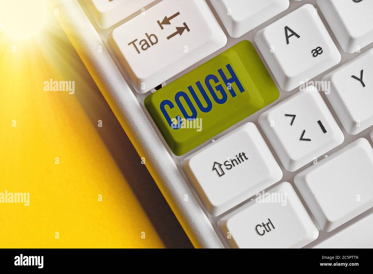 Writing note showing Cough. Business concept for sudden expulsion of ...