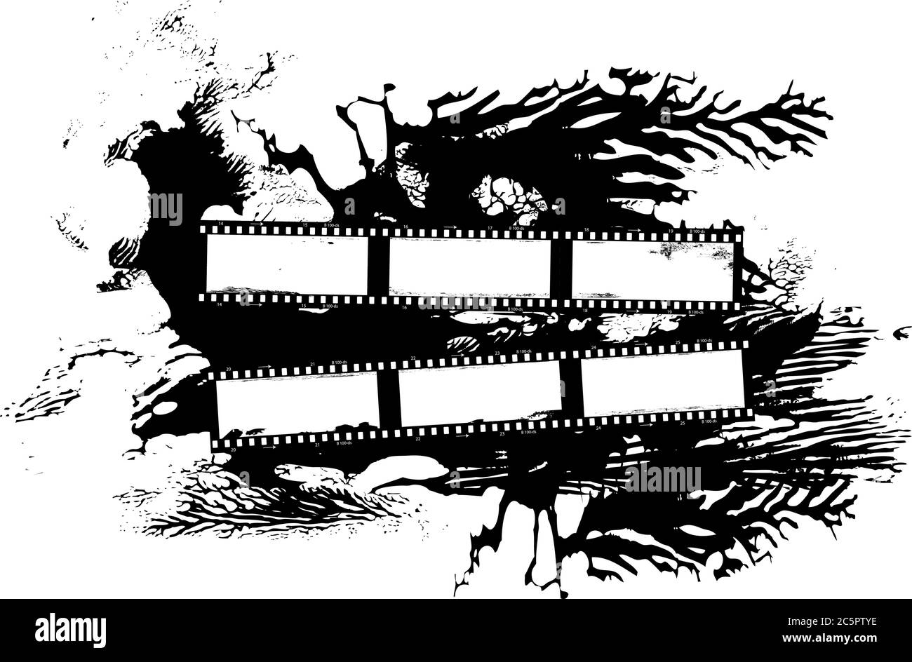 Empty frame of photographic analog film, camera film, grungy photo ...