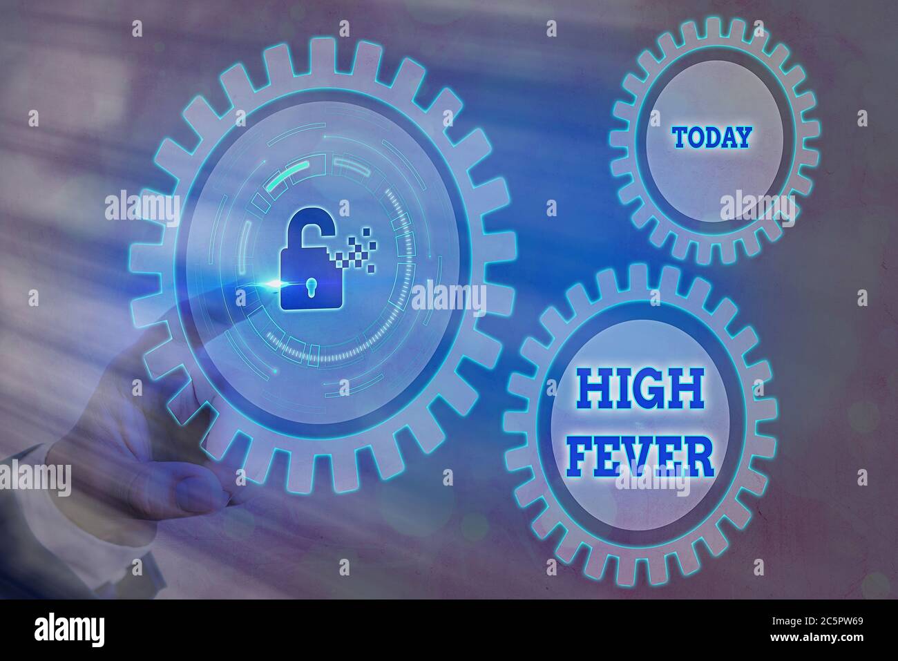 Writing note showing High Fever. Business concept for medical condition ...