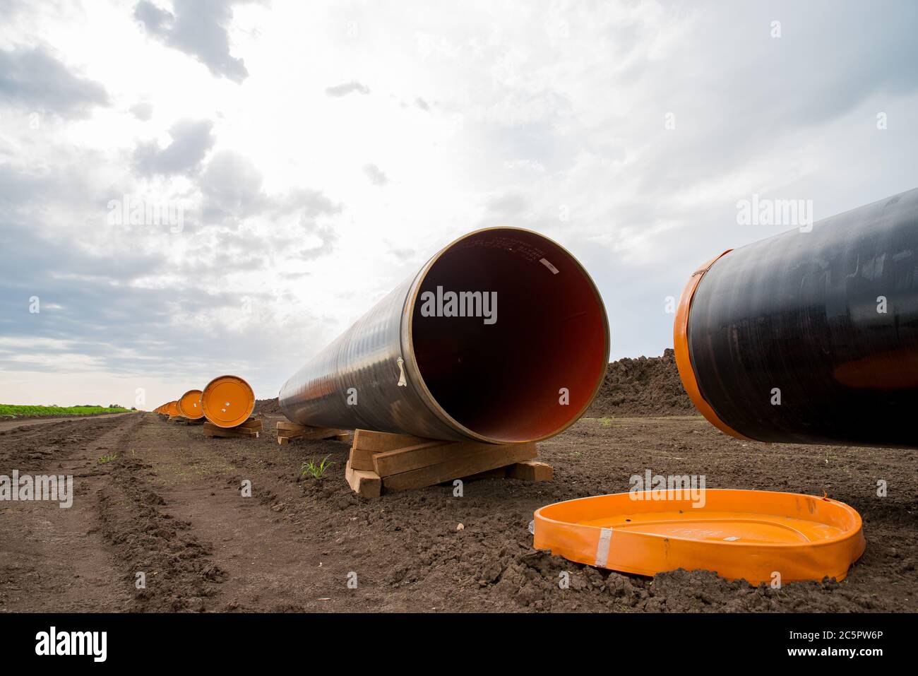 Construction works for gas-transmission pipeline Stock Photo - Alamy